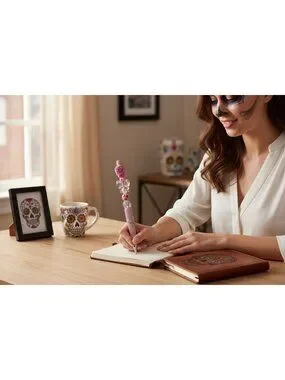 Unbranded | Office | Day Of The Dead Sugar Skull Beaded Ballpoint Pen ...